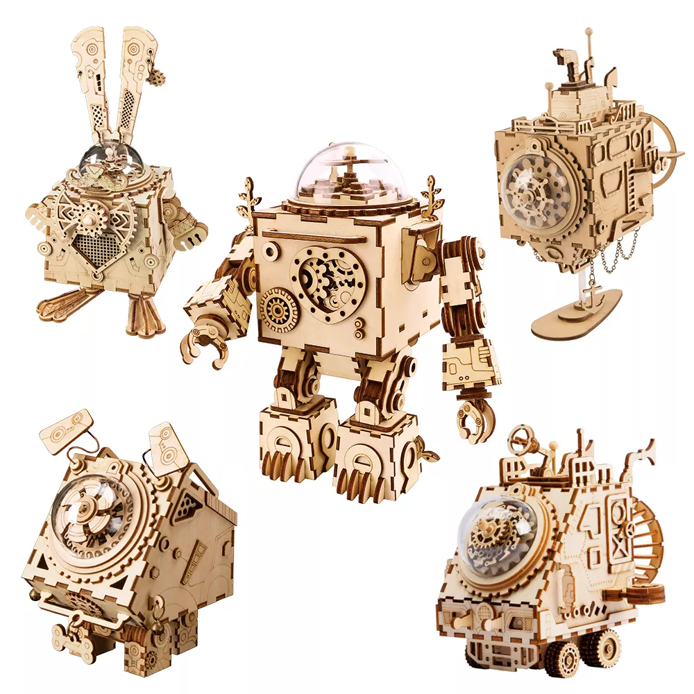 Robot Steampunk 3D Wooden Puzzle Kit Toys - GYOBY® TOYS
