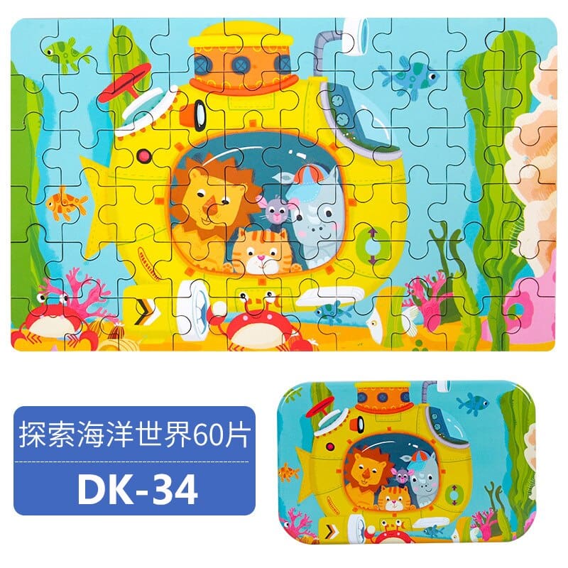 60 Pieces Wooden Jigsaw Puzzles for Kids - GYOBY® TOYS