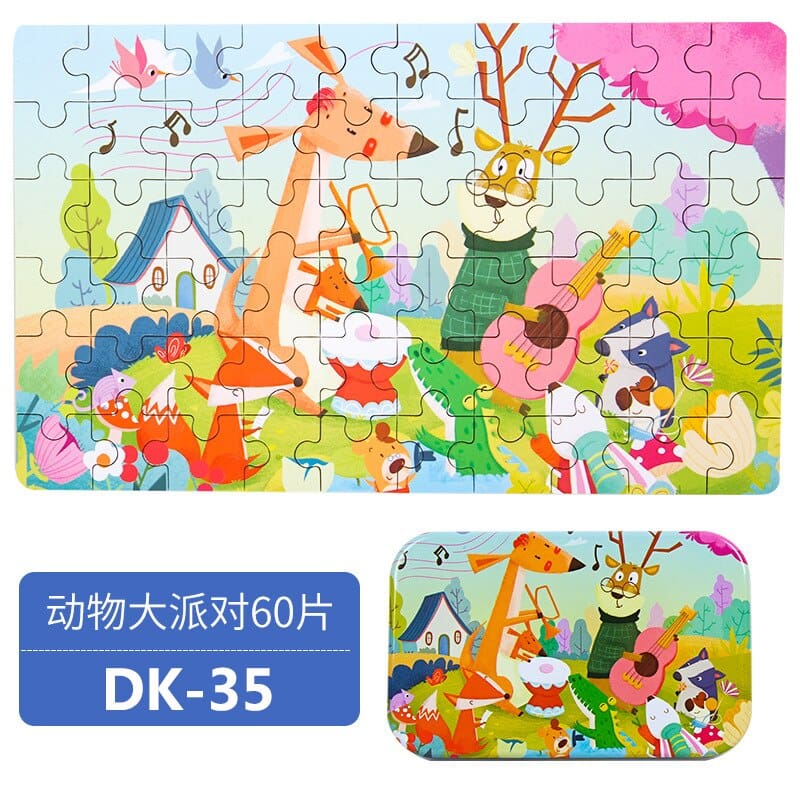 60 Pieces Wooden Jigsaw Puzzles for Kids - GYOBY® TOYS