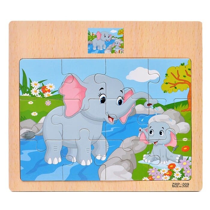 12 Slices Wooden Jigsaw Puzzle Toy for Kids - GYOBY® TOYS