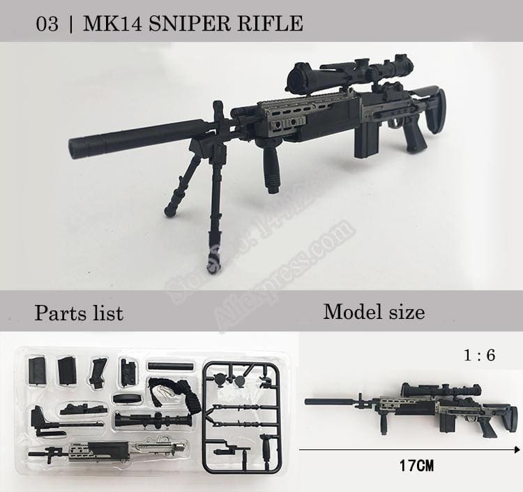 1:6 Sniper Rifle Miniature Weapons Pack Toy - GYOBY TOYS