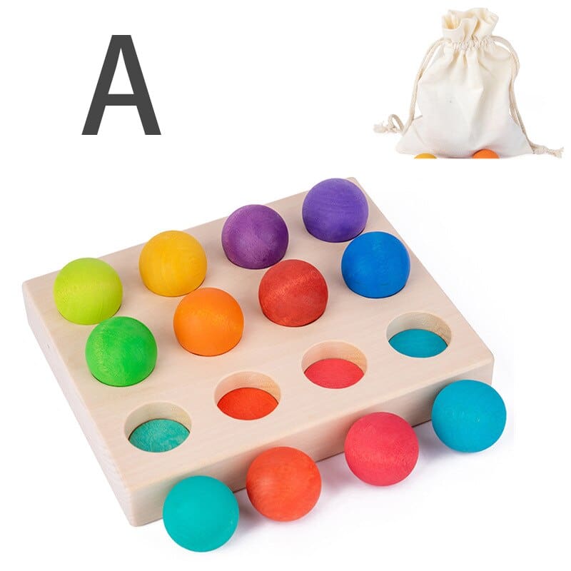 Wooden Rainbow Bead Color Sorting Toy for Kids - GYOBY® TOYS