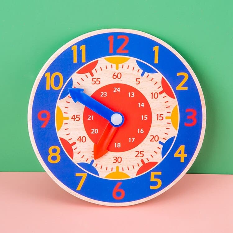 Colorful Wooden Clock Toy for Kids - GYOBY® TOYS