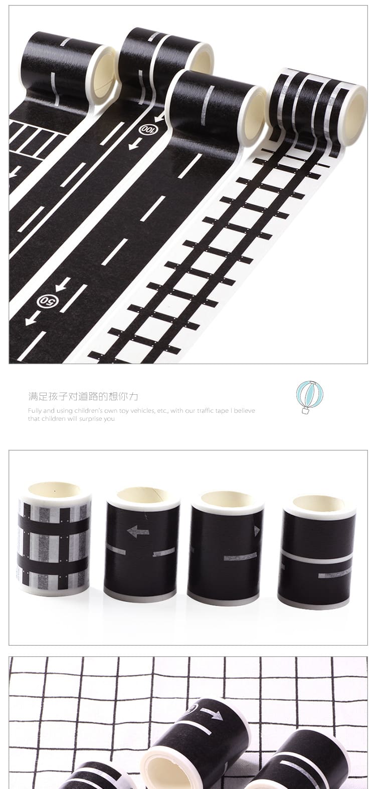 Creative Traffic Road Tape and Vehicle Sticker for Kids - GYOBY® TOYS