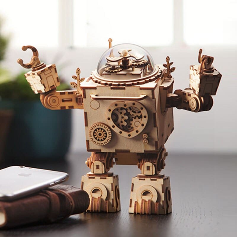 Robot Steampunk 3D Wooden Puzzle Kit Toys - GYOBY® TOYS