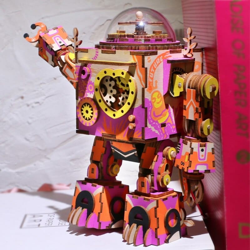 Robot Steampunk 3D Wooden Puzzle Kit Toys - GYOBY® TOYS