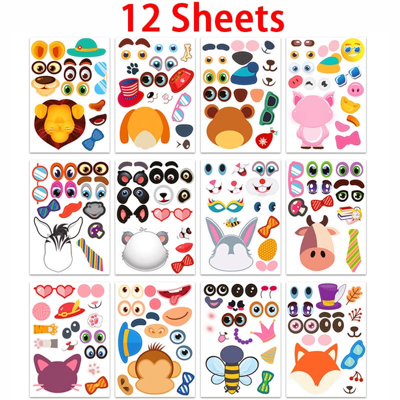 Funny Animals Face Jigsaw Sticker Toys for kids Gifts - GYOBY® TOYS