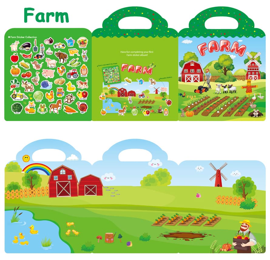 Multiple Scenarios Cartoon Educational Sticker Book for Child - GYOBY TOYS