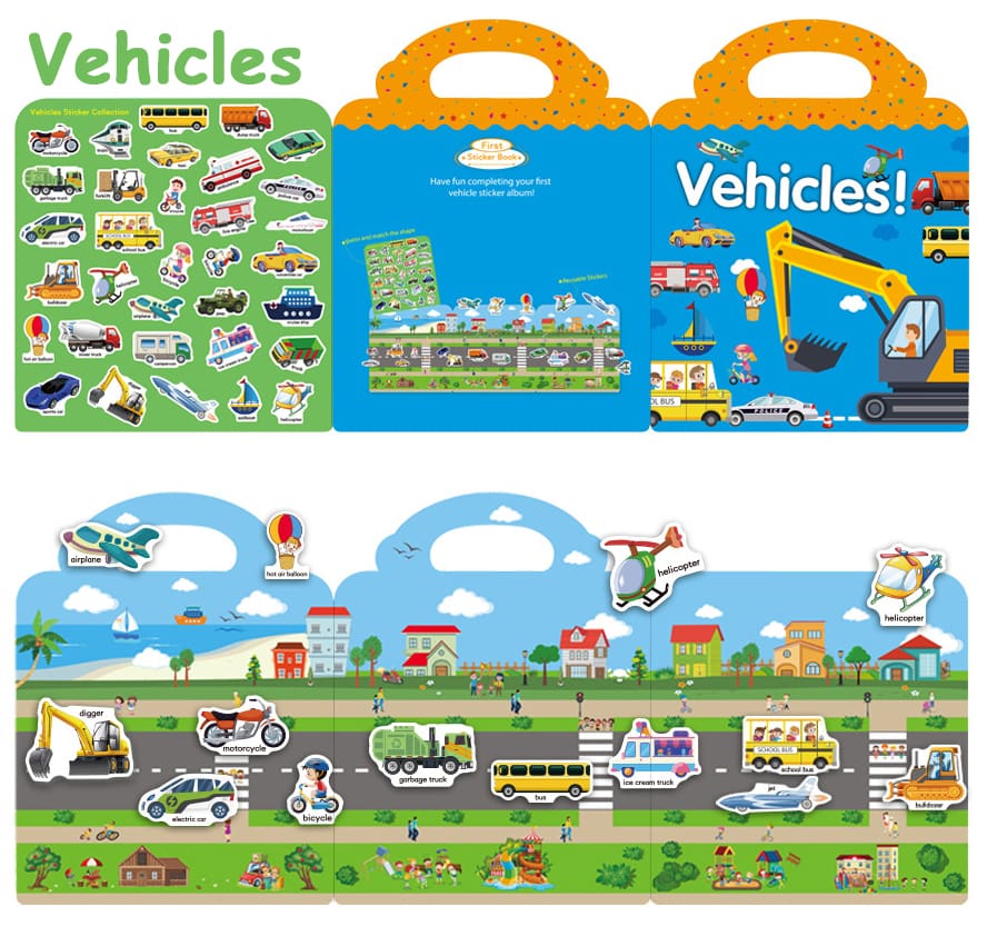 Multiple Scenarios Cartoon Educational Sticker Book for Child - GYOBY TOYS