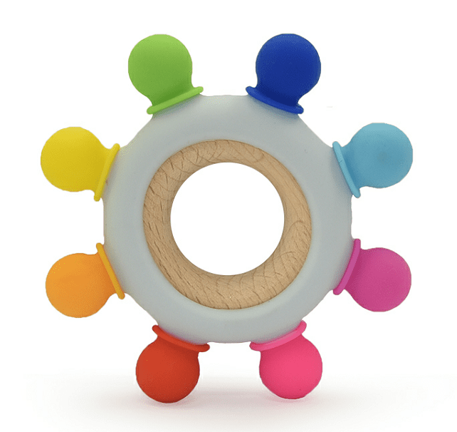 Rudder Shape Silicone and Wooden Baby Teether Toy - GYOBY® TOYS